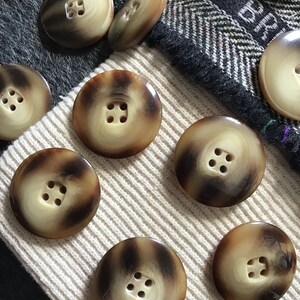 ITALIAN Designer Toffee Brown Buttons VINTAGE 4 Hole Buttons for ...