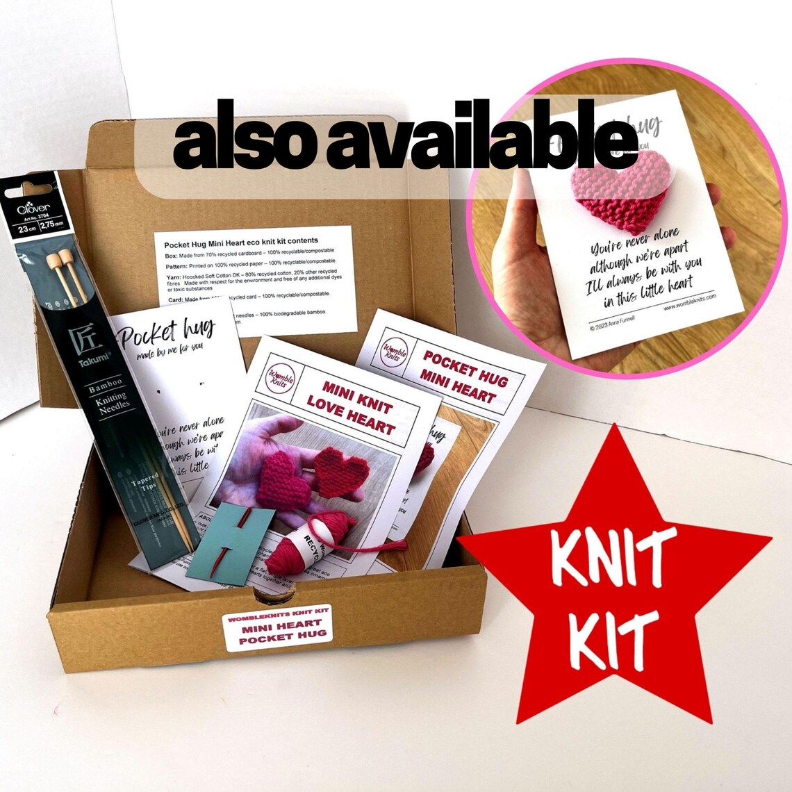 Bias Knit Heart Pattern: Beginner-friendly Ornament, Pocket Hug ...