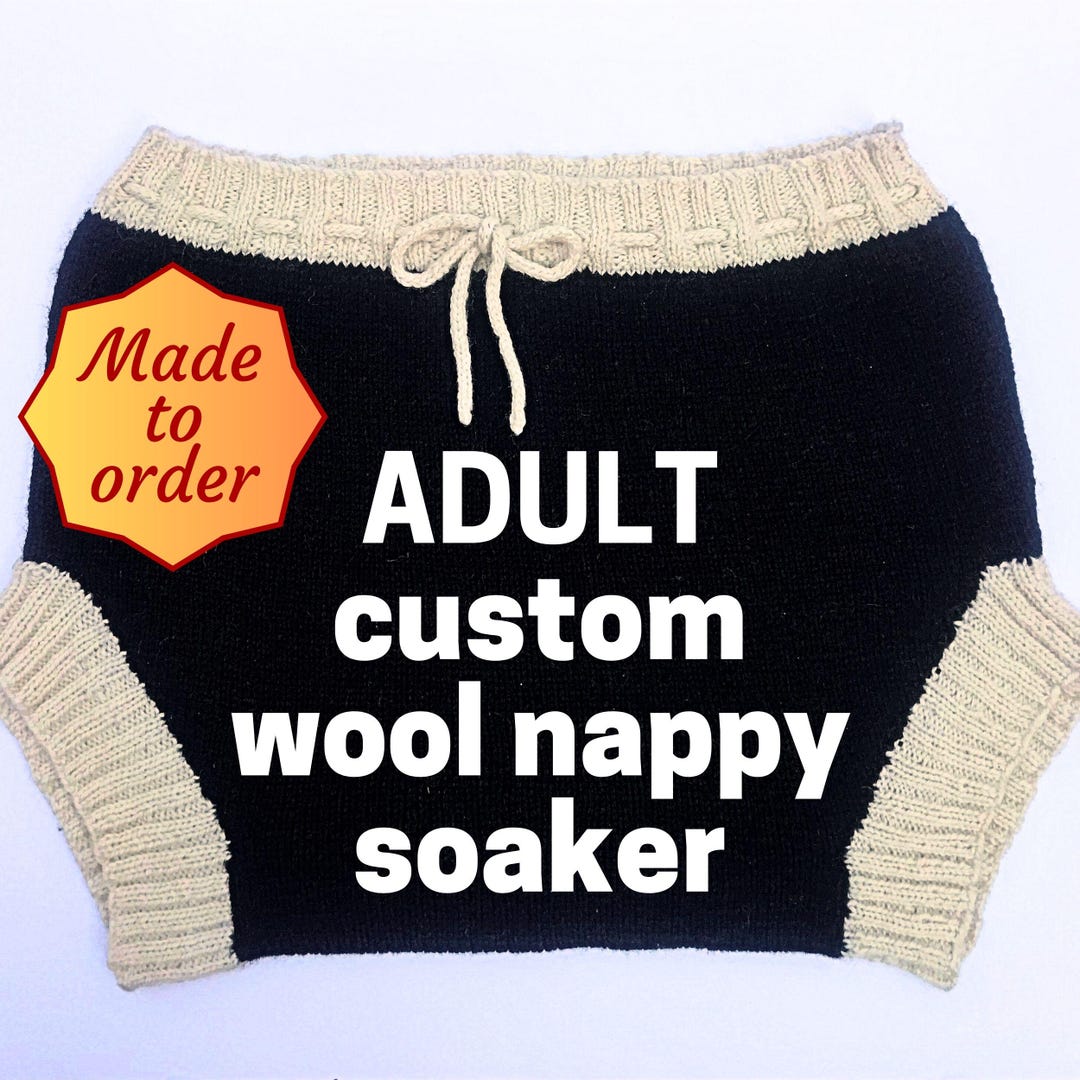 Custom Knitted Wool Adult Nappy Soaker: Washable Incontinence Cover - Etsy