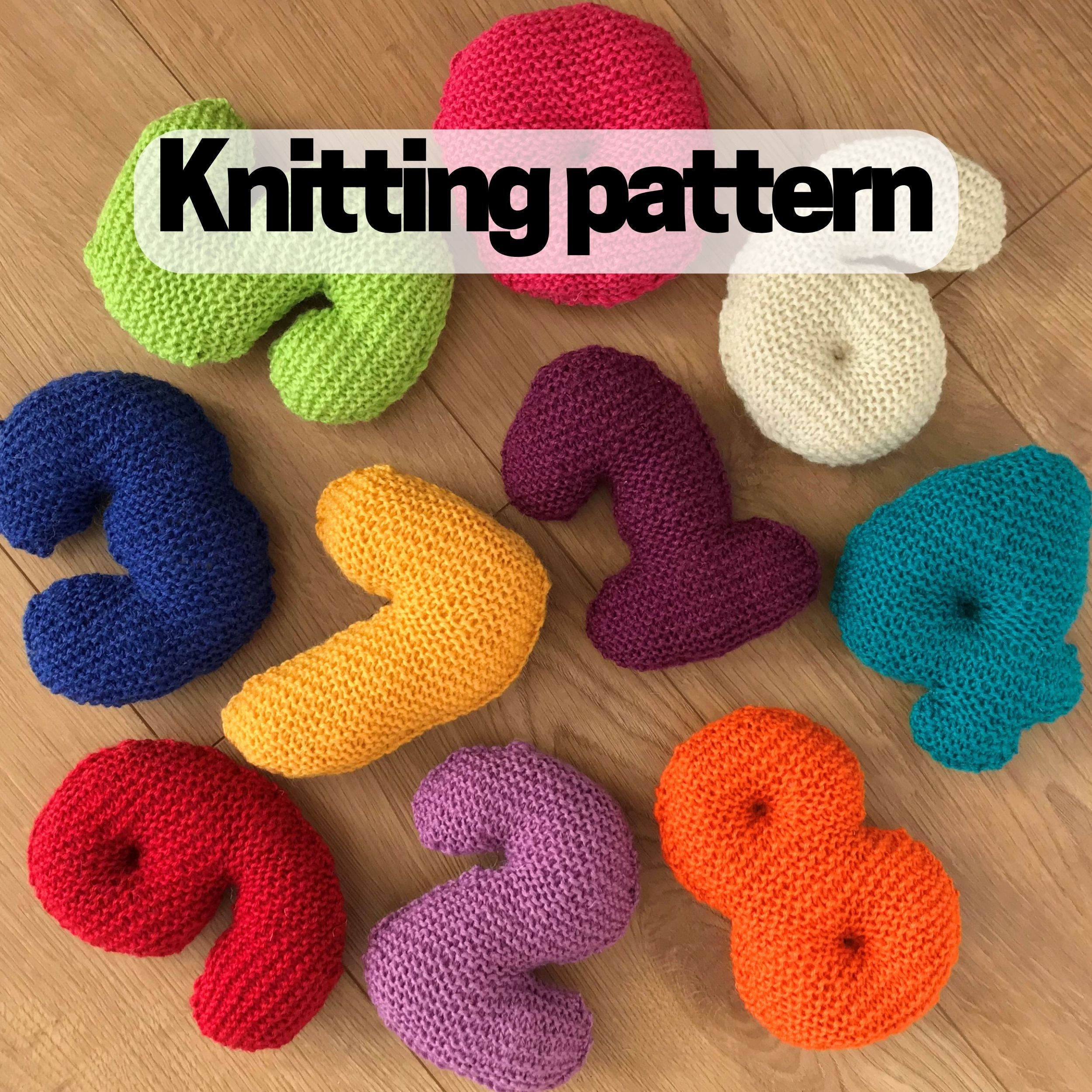 Numbers KNITTING PATTERN, Bubble Writing Numbers, Instant Digital ...