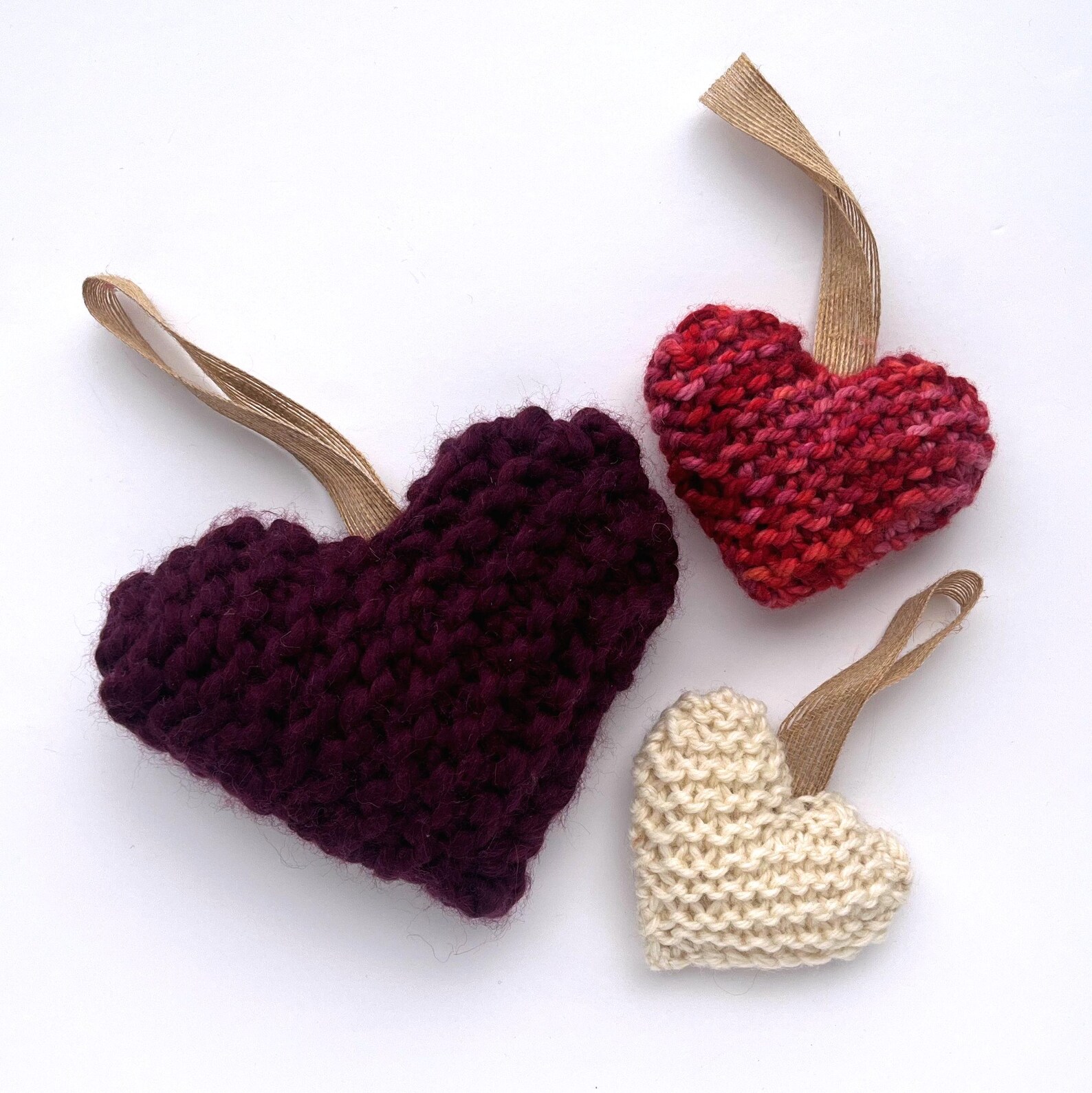 Bias Knit Heart Pattern: Beginner-friendly Ornament, Pocket Hug ...