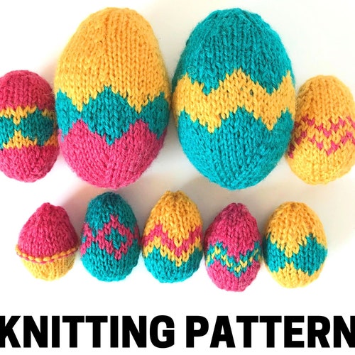 Easy Easter Eggs KNITTING PATTERN / Knit Easter Egg Pattern / - Etsy