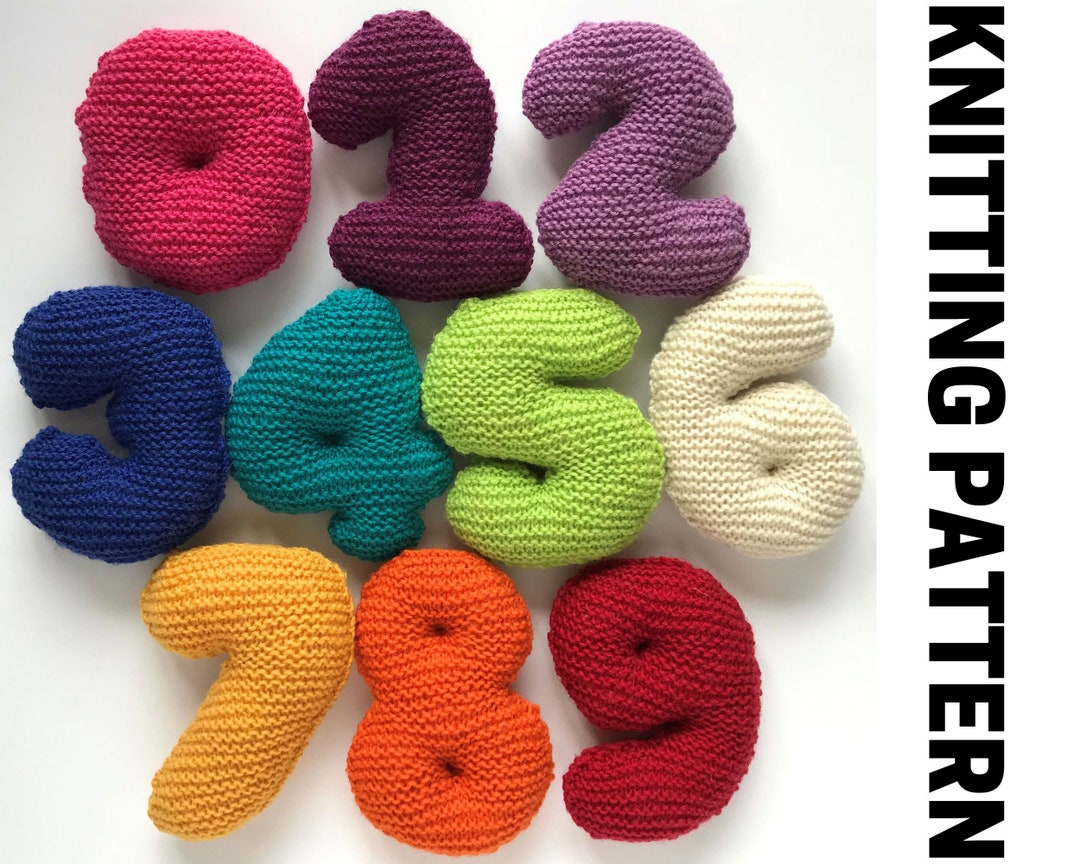 Numbers KNITTING PATTERN Bubble Writing Numbers Instant - Etsy