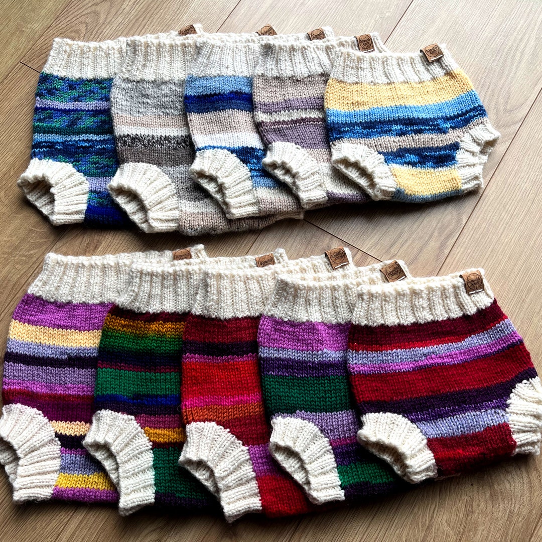 Wool Nappy Soakers Ready to Ship in 5 Sizes, Hand Knitted From Waste ...