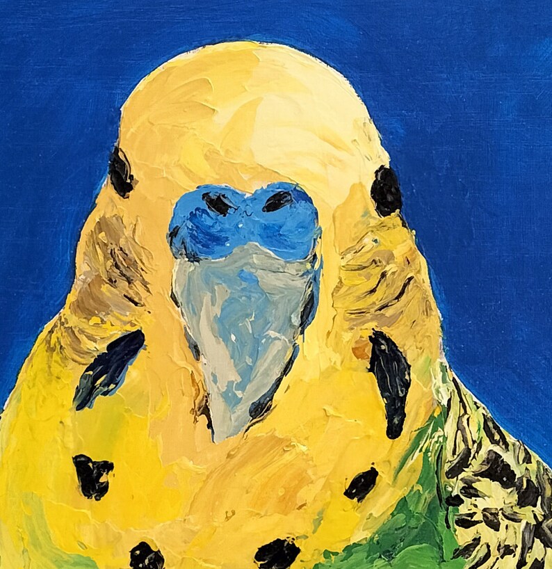 Original Painting of a Budgie . Wall Art , Impasto Painting , Art for ...