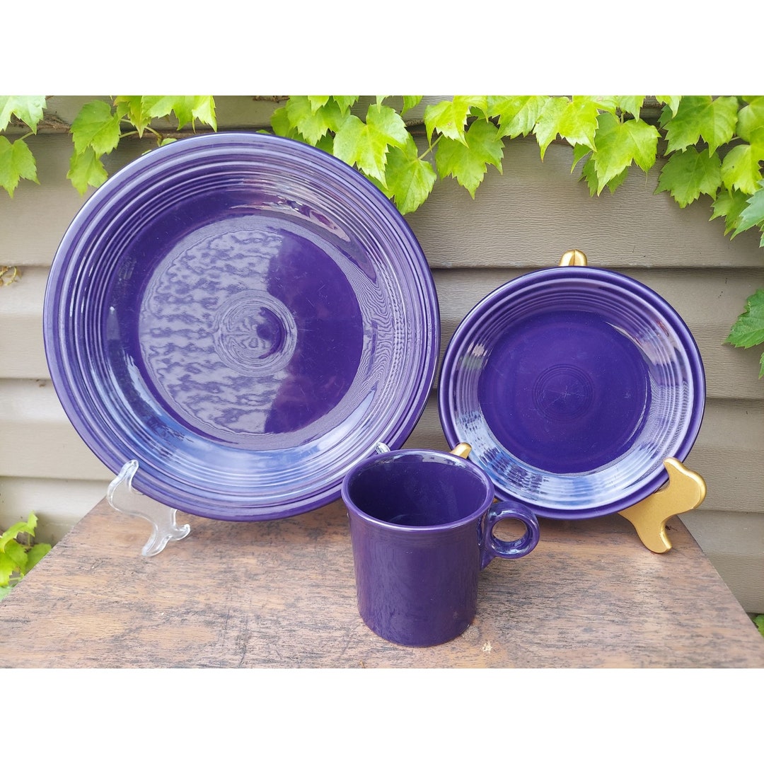 Fiesta Plum Dinner Plate, Bread Plate and Tom & Jerry Mug - Etsy