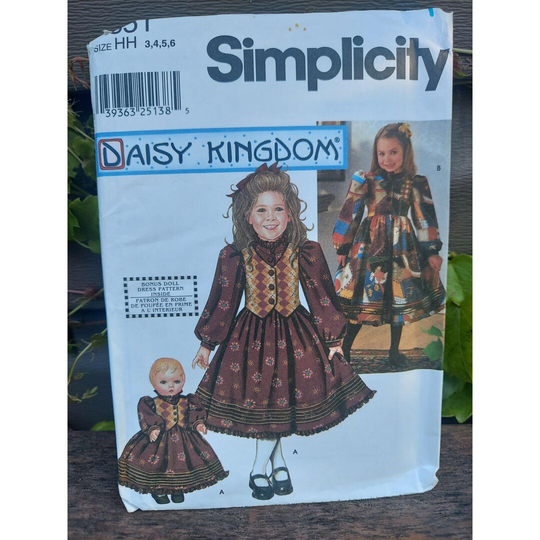 Simplicity Daisy Kingdom UNCUT Dress Pattern #9851 Girls Sz 3 4 5 6 ...