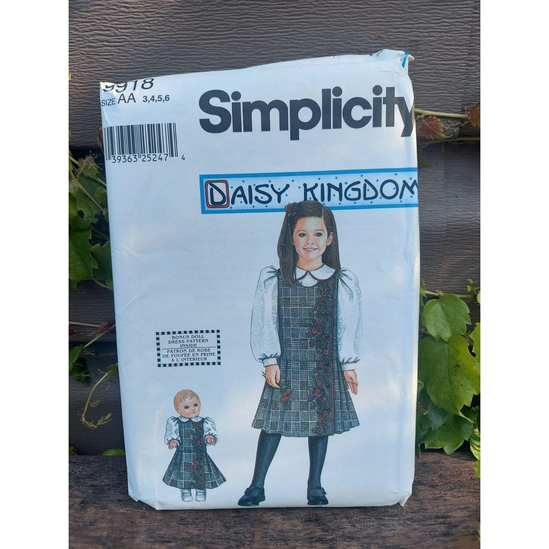 Simplicity Daisy Kingdom Girls' Dress Pattern 9918 Sizes 3-6 Vtg Uncut ...