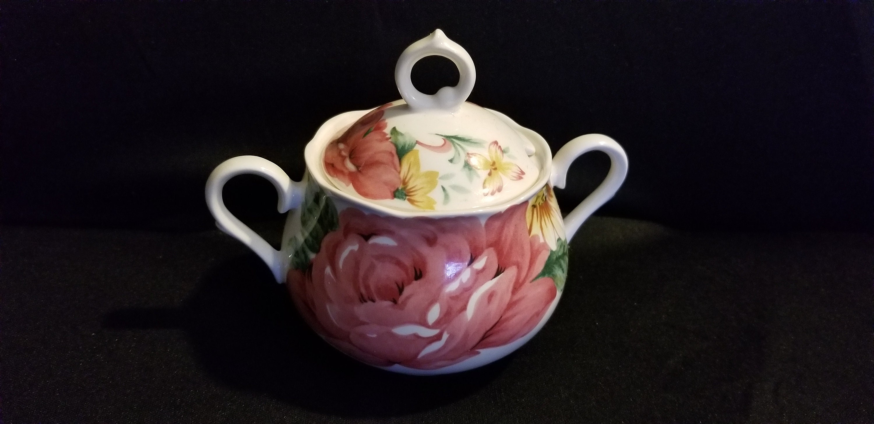 Nikko China English Garden Lidded Handled Sugar Bowl - Etsy