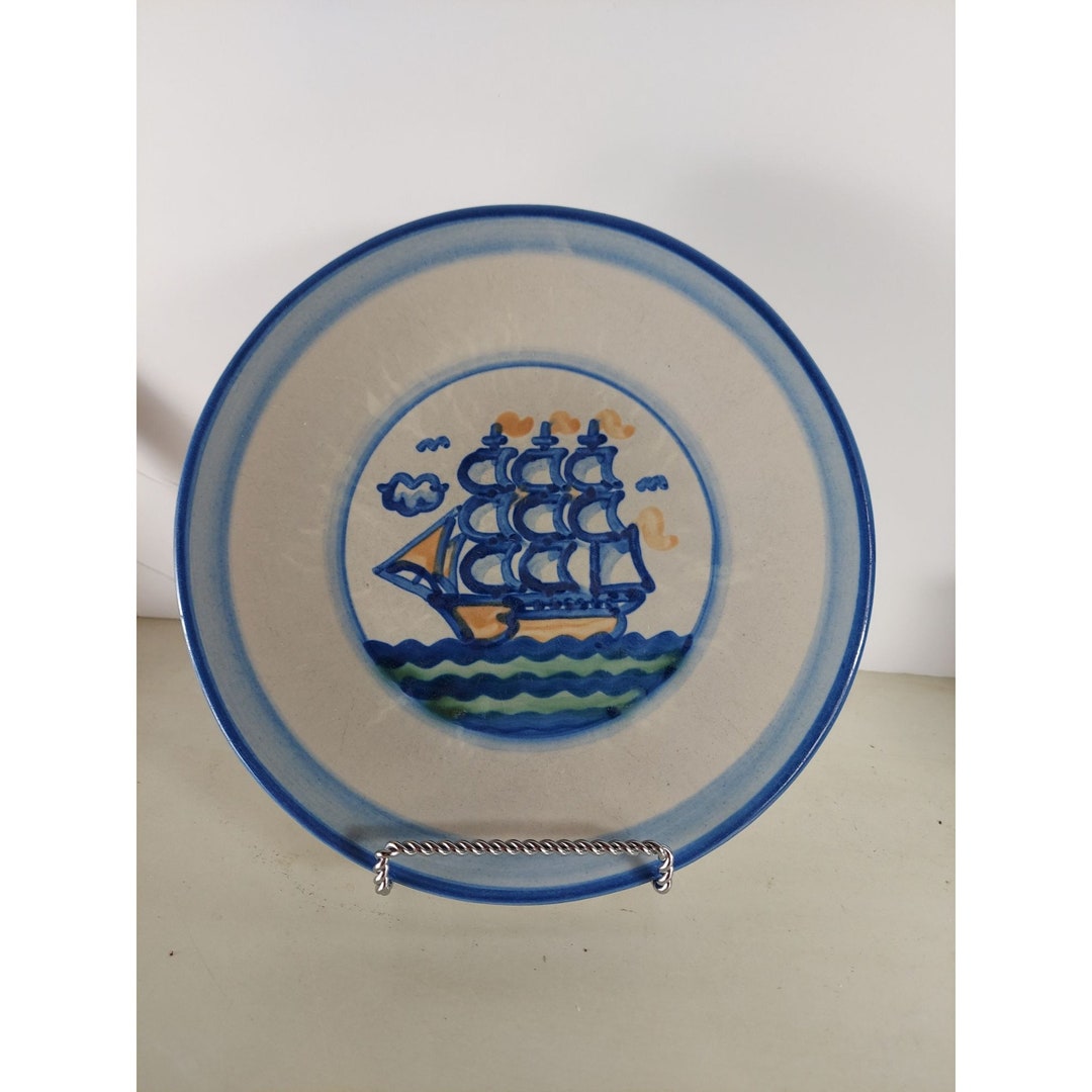 M A Hadley 9 Ship Luncheon Plate, Ship & Whale Pattern - Etsy