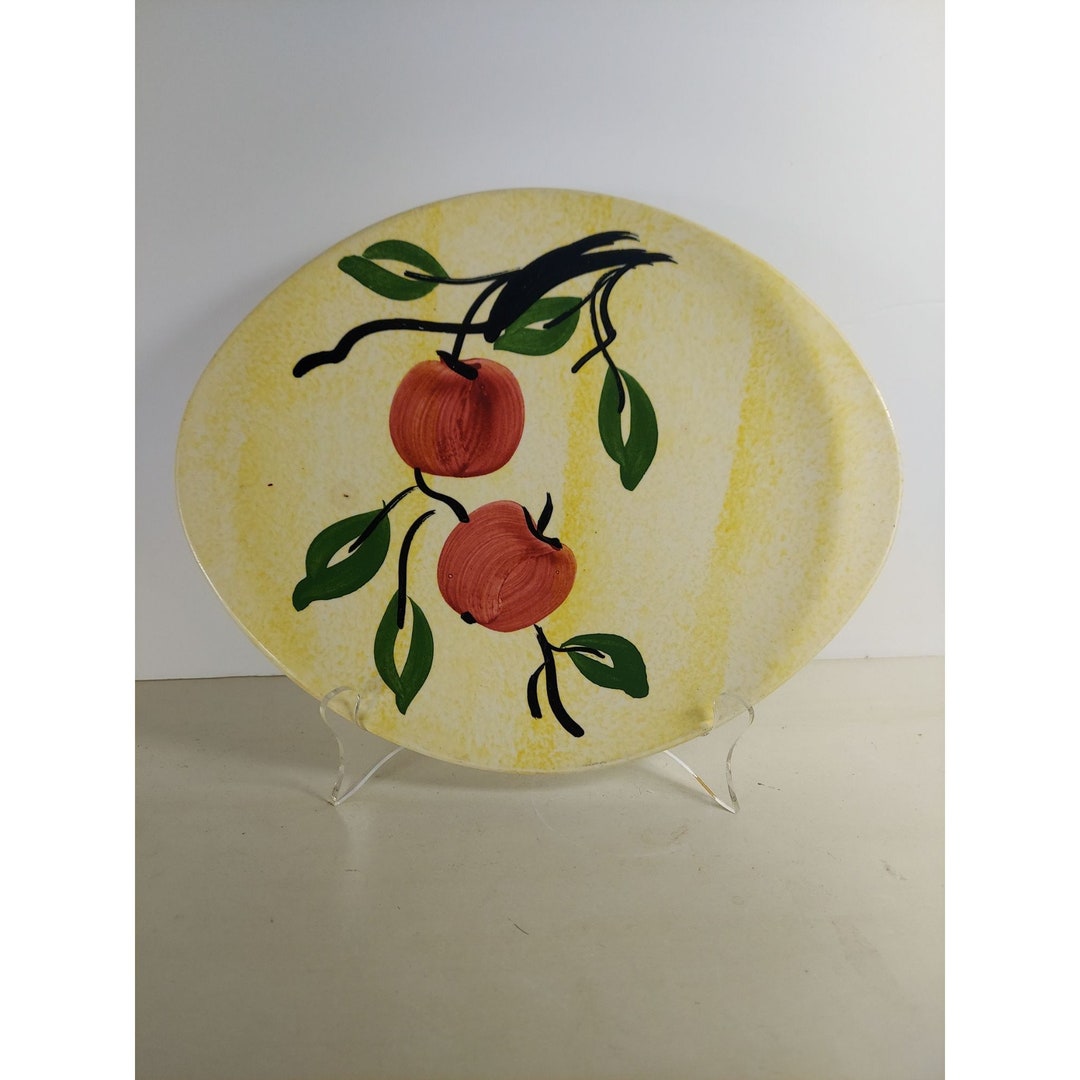 Blue Ridge Pottery Apple Jack Yellow Spongeware Platter 12" - Etsy