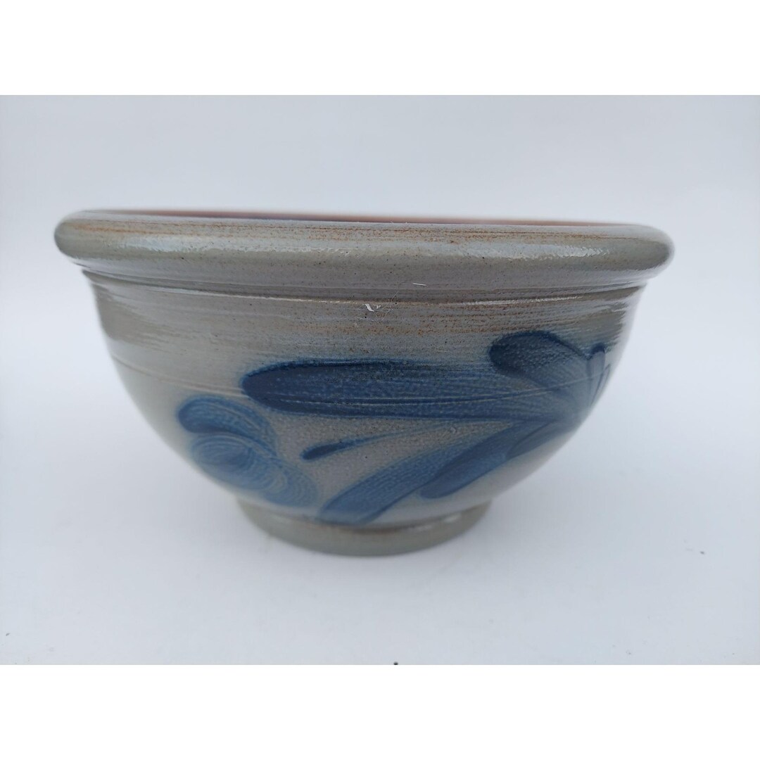 Wisconsin Pottery Salt Glaze Bowl 8" Handcrafted 1987 Stoneware With ...
