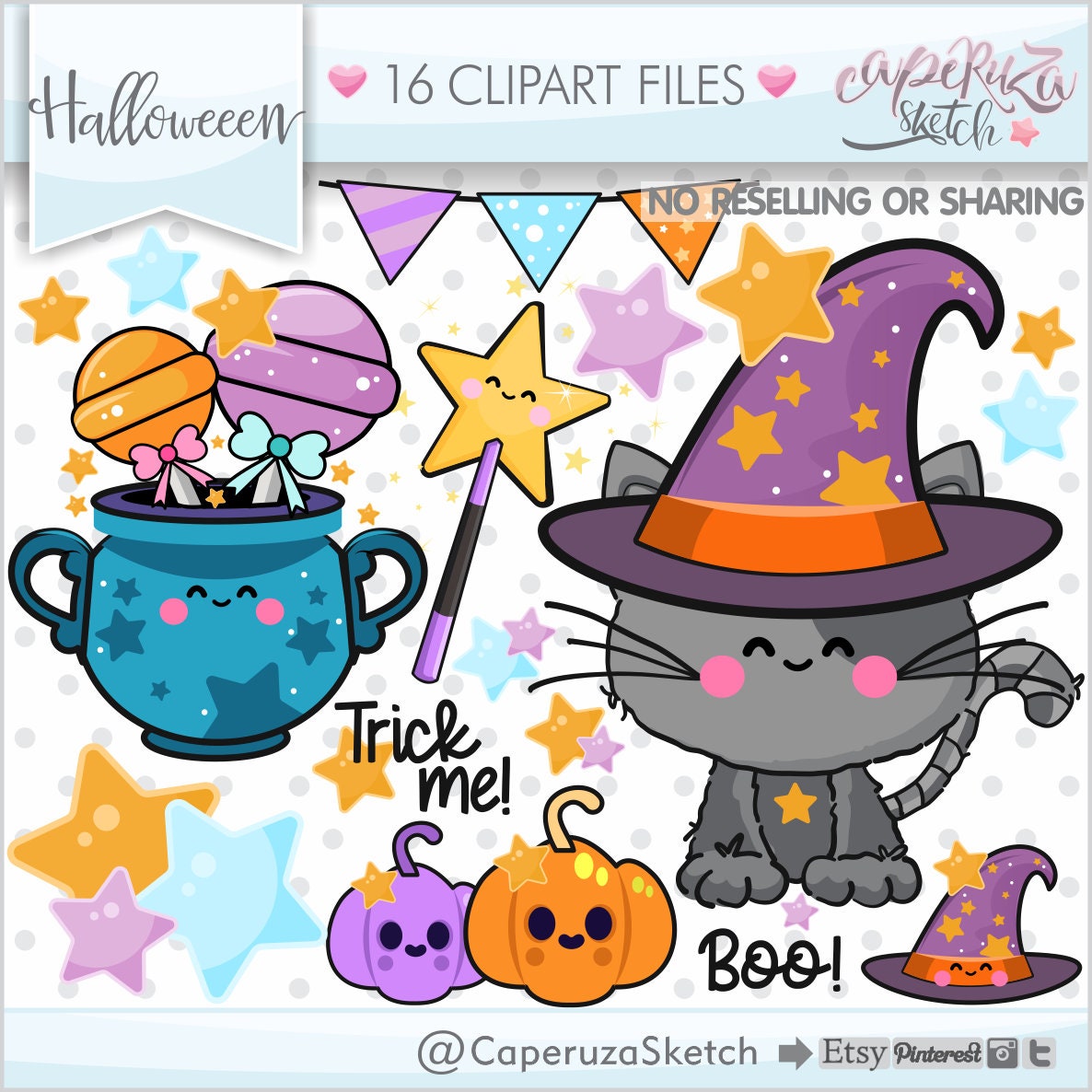 Halloween Clipart Halloween Graphics COMMERCIAL USE - Etsy
