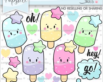 Popsicles and Ice Cream Clipart Set of 33 Vector, PNG & JPG Files ...