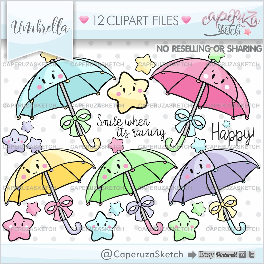 Umbrella Clipart, Rain Clipart, COMMERCIAL USE, April Showers Clip Art ...