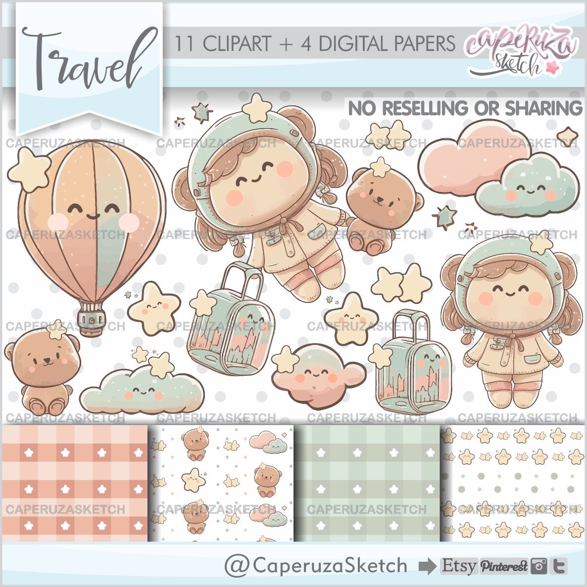Travel Clipart Bear Clipart Summer Holiday Vacation - Etsy