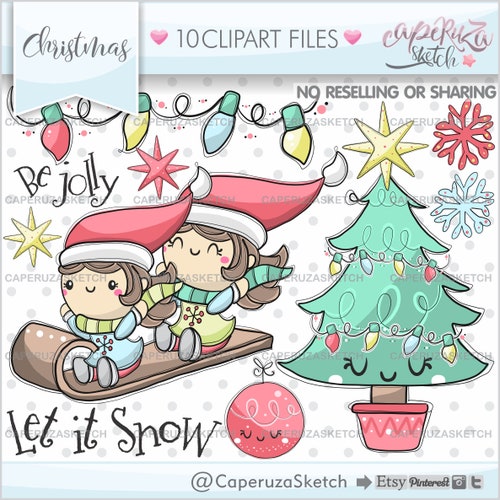 Cute Christmas Clip Art Commercial Use Christmas Clipart - Etsy
