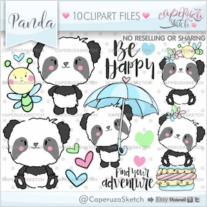 Panda Clipart, Panda Graphics, Panda Bear Clipart, COMMERCIAL USE ...