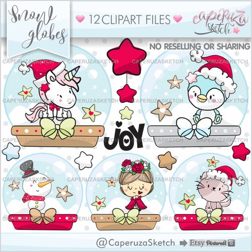 Clipart Christmas Christmas Graphic COMMERCIAL USE Snow - Etsy