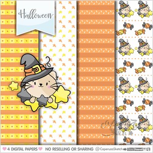 Halloween Digital Papers Halloween Patterns Witch Digital - Etsy