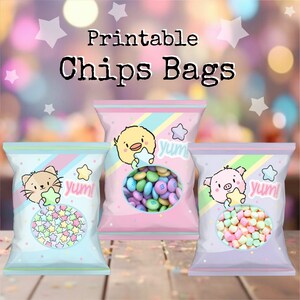 Pig Clipart, Cat Clipart, Duck Clipart, Printable Chips Bags, Chips ...