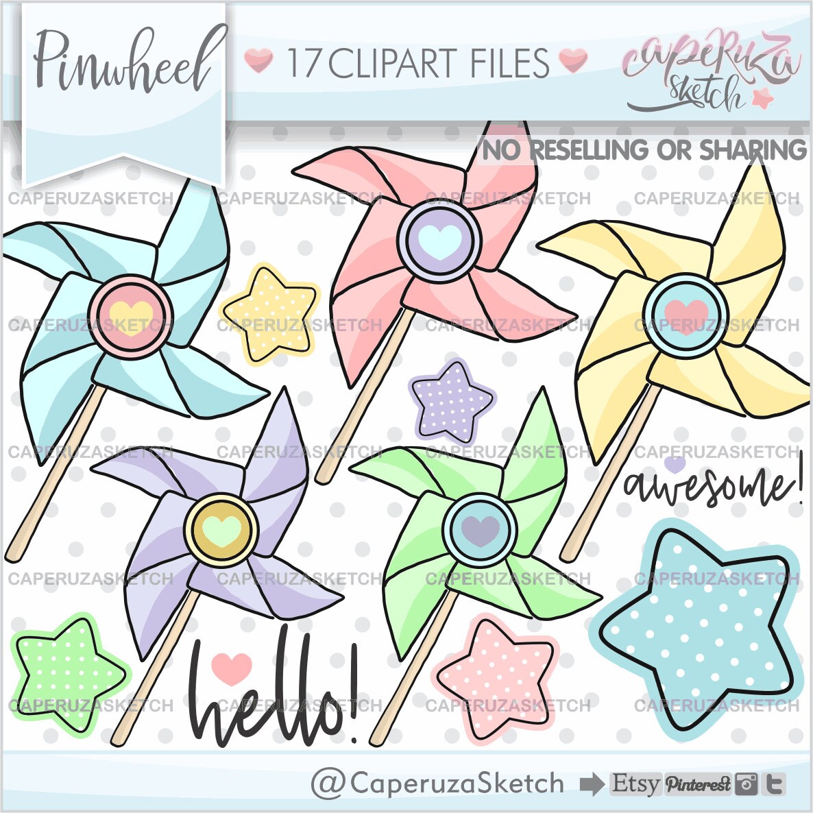 Pinwheels Clipart Rainbow Pinwheel COMMERCIAL USE Toy | Etsy