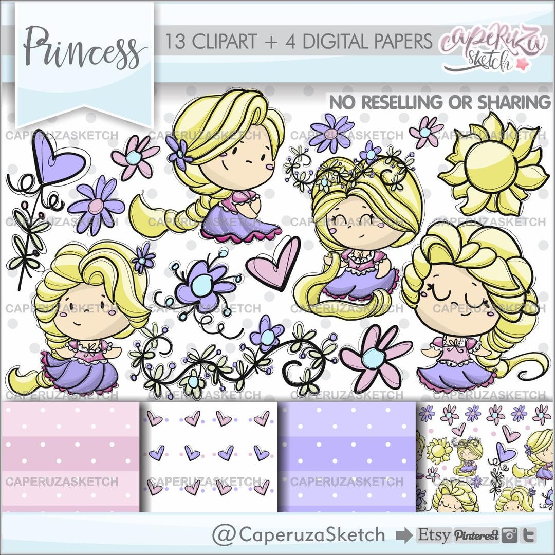 Princess Clip Art, COMMERCIAL USE, Princesses Clipart, Princess ...