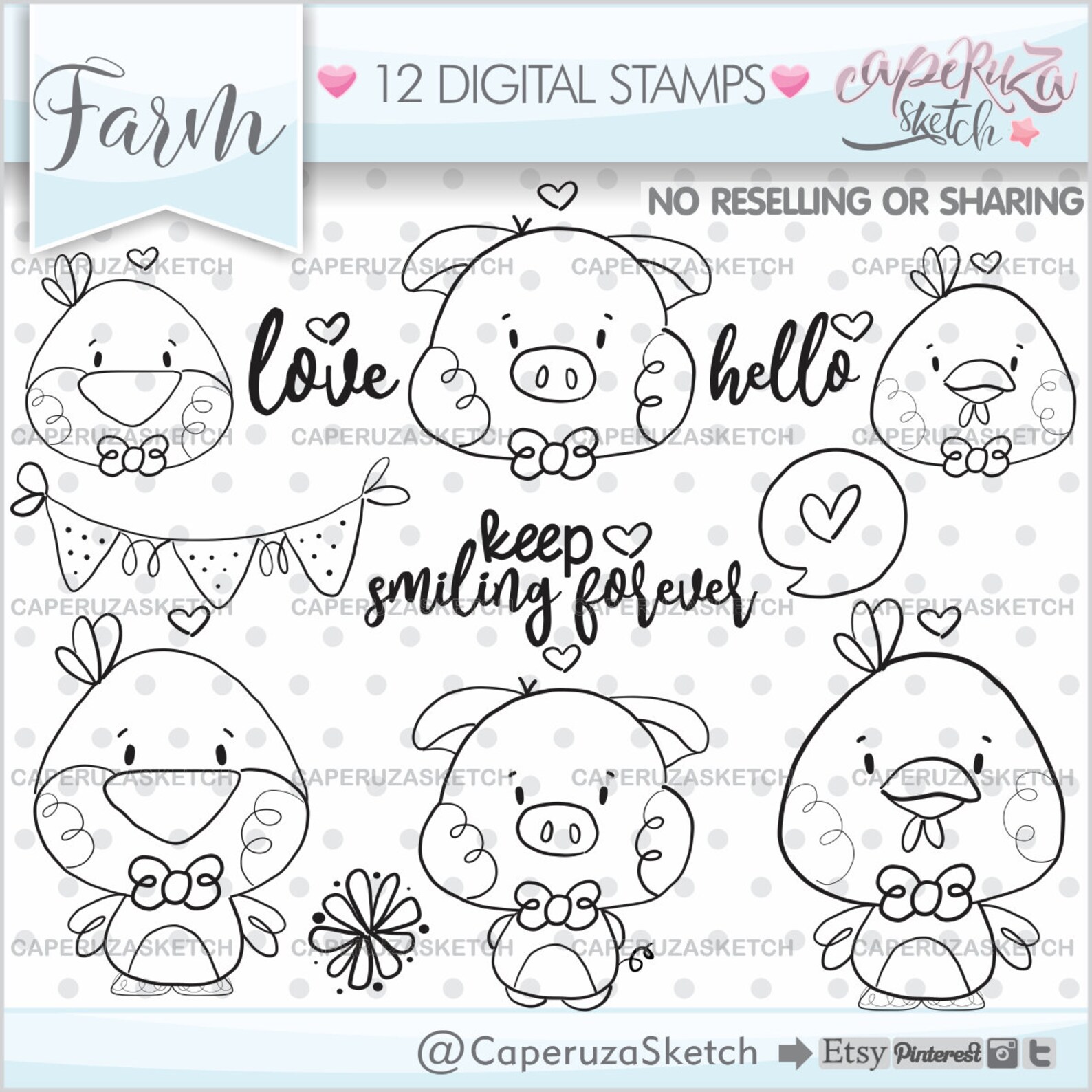 Farm Stamps Farm Animal Stamps Animal Stamps COMMERCIAL - Etsy