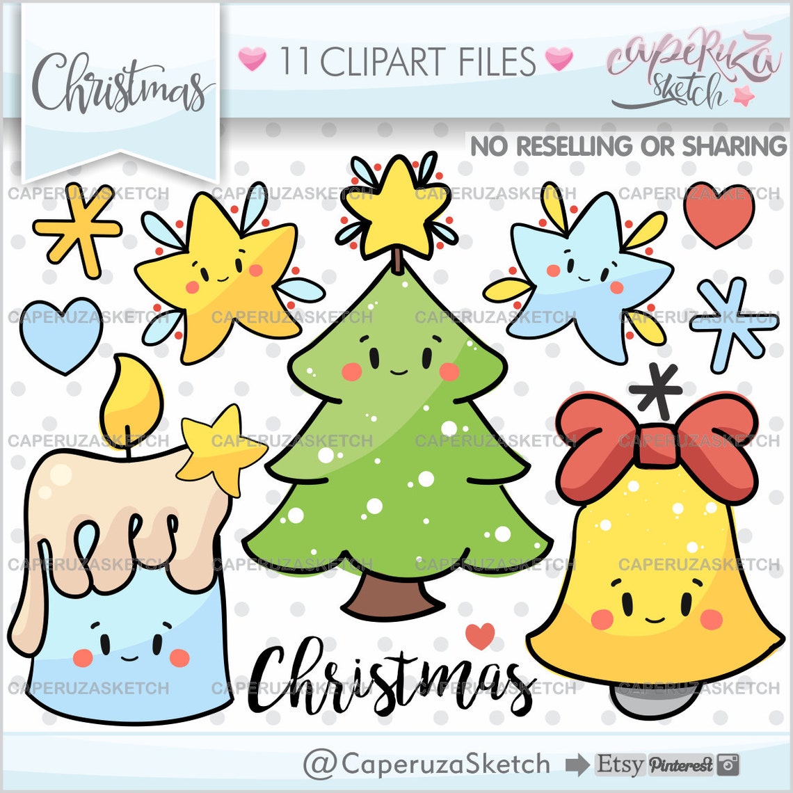 Christmas Clipart Christmas Tree Clipart COMMERCIAL USE - Etsy