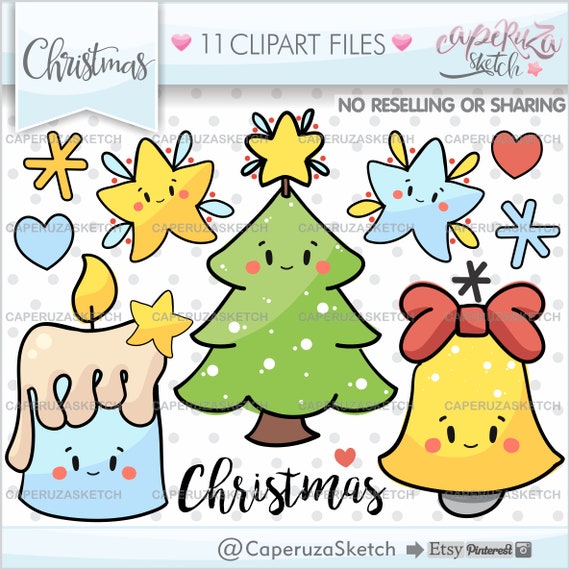 Christmas Clipart Christmas Tree Clipart COMMERCIAL USE | Etsy