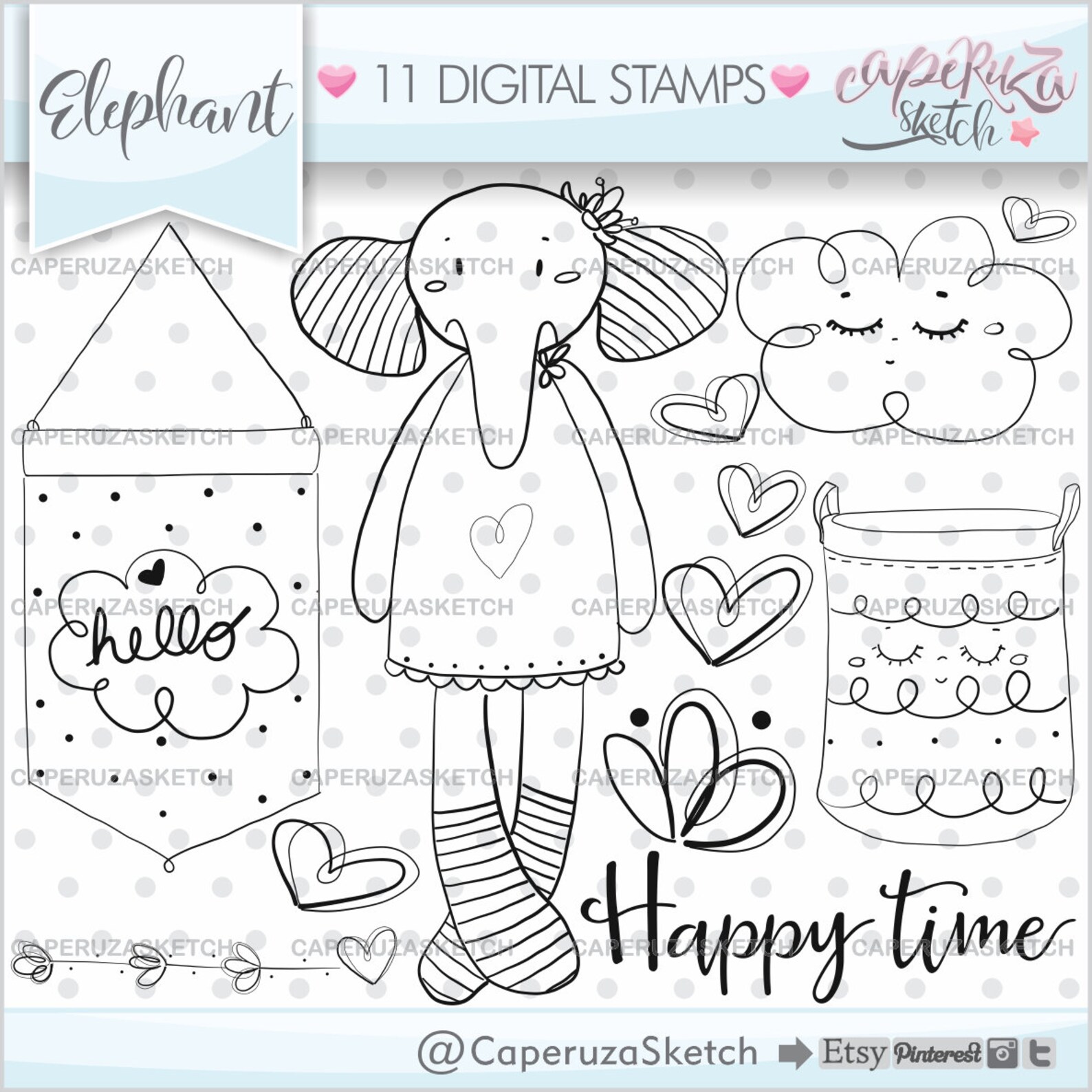 Elephant Stamps Baby Elephant Stamps Baby Shower Stamps - Etsy