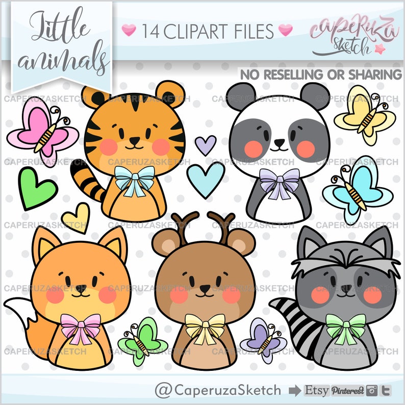 Panda Clipart Tiger Clipart COMMERCIAL USE Racon Clipart - Etsy