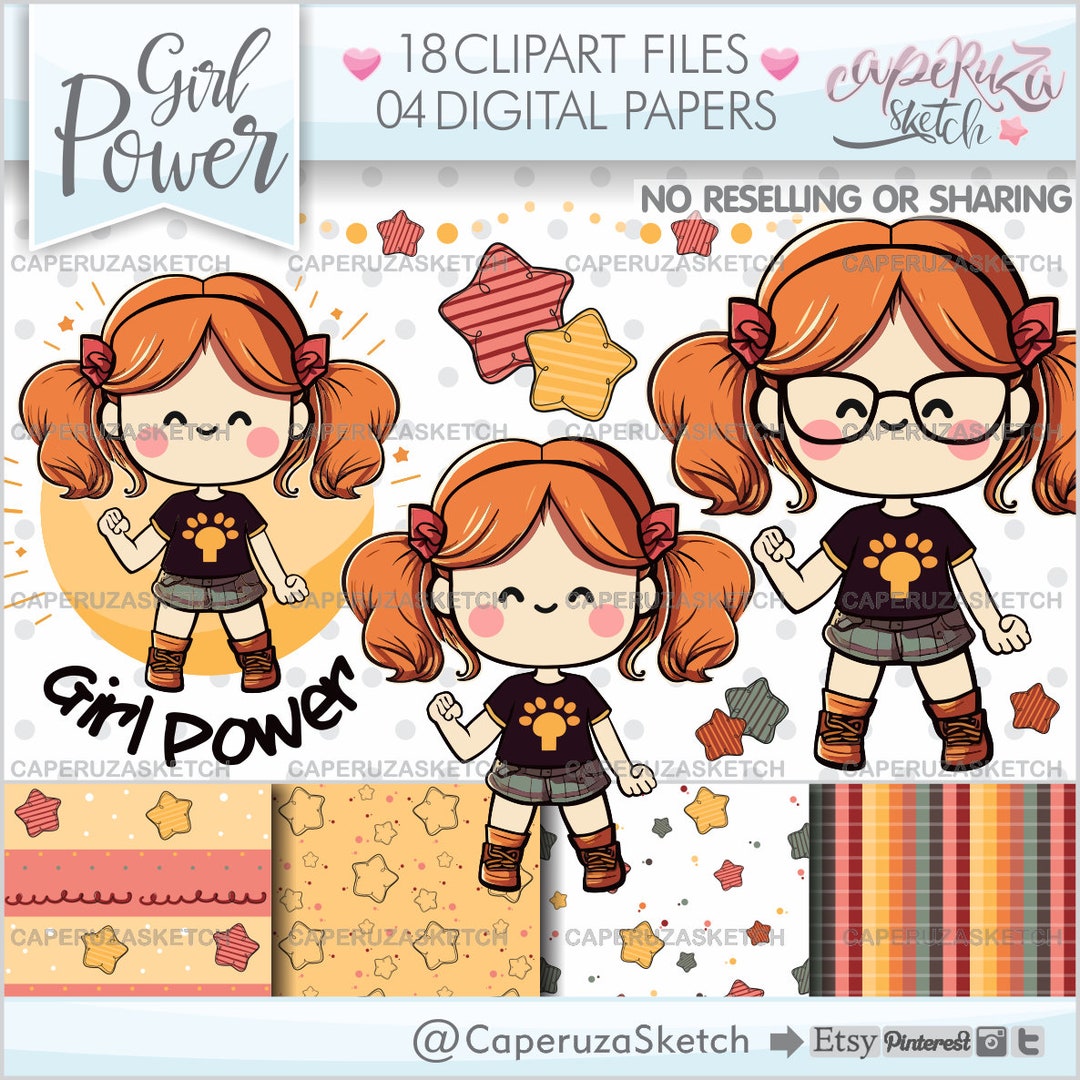 Girl Power Clipart, Strong Women Clipart, Girl Empowerment, Feminist ...