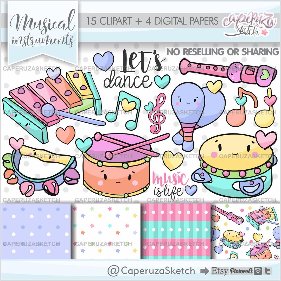 Musical Instruments Clipart, Musical Clipart, Musical Graphics ...