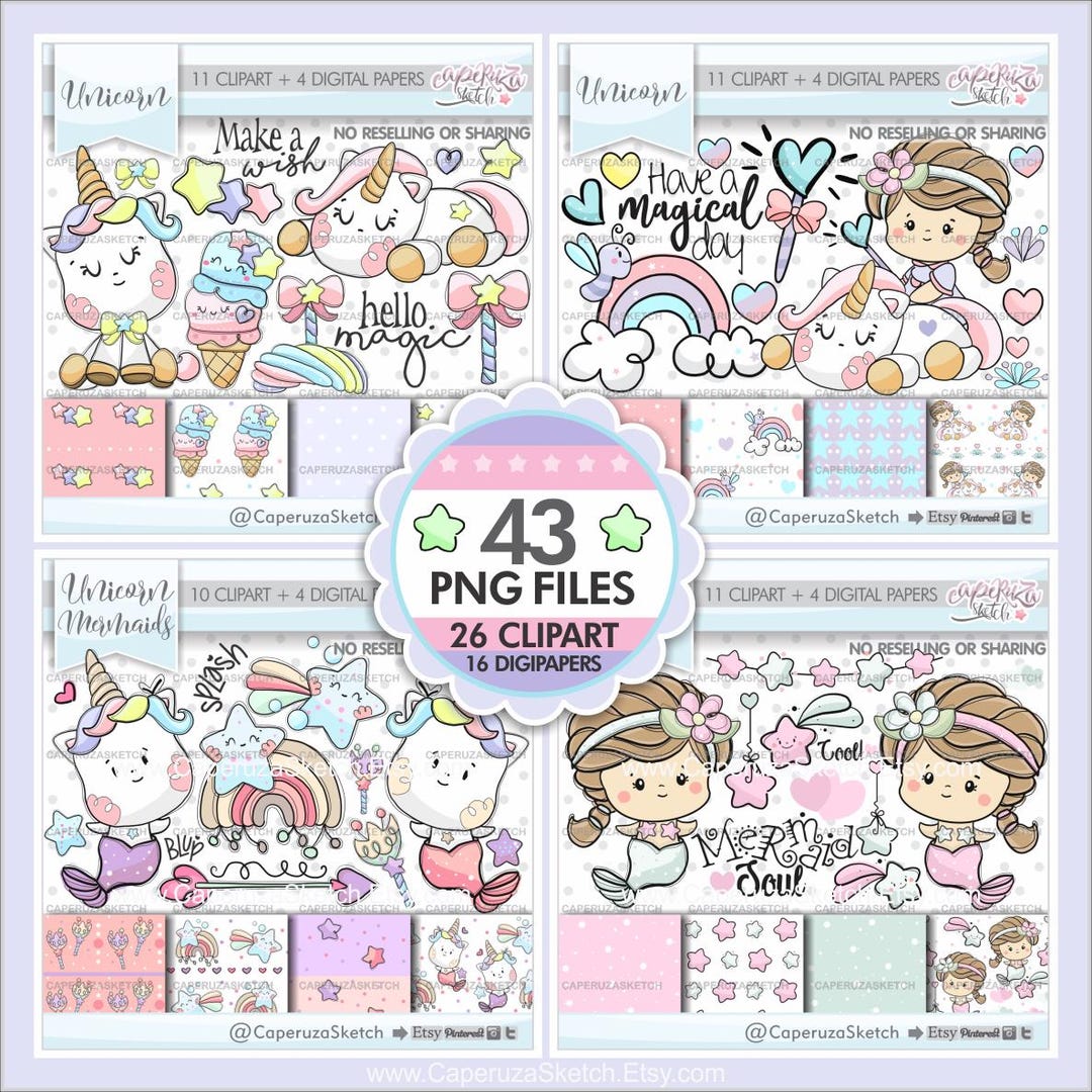 Unicorn Clip Art, Unicorn Clipart, COMMERCIAL USE, Princess Clipart ...