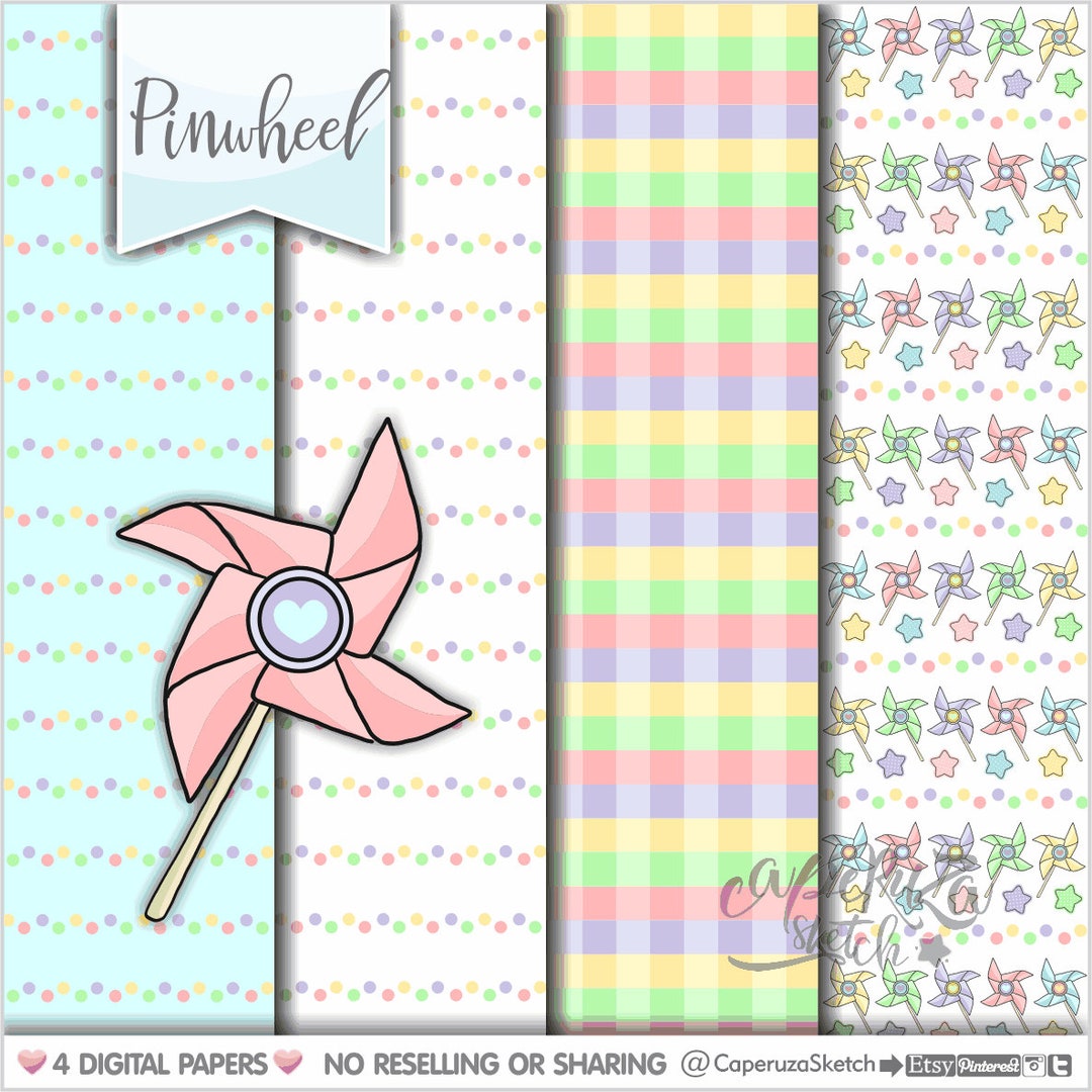 Pinwheels Digital Papers, Toy Digital Papers, COMMERCIAL USE, Toy ...