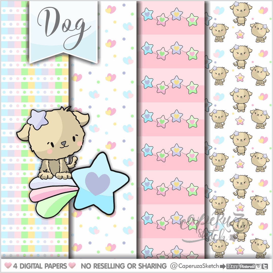 Dog Digital Paper, Dog Pattern, Puppy Pattern, COMMERCIAL USE, Dog Gift ...