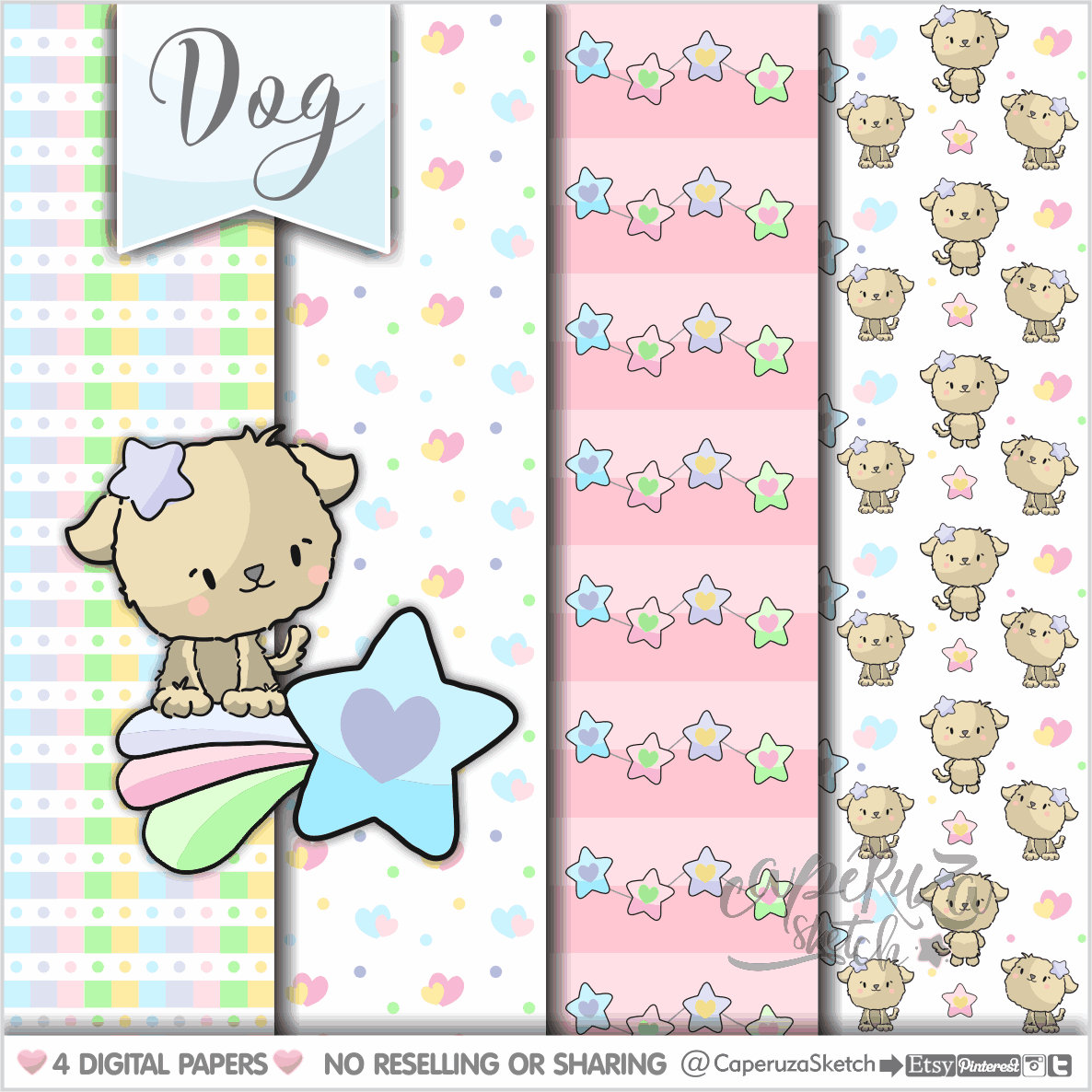 Dog Digital Paper Dog Pattern Puppy Pattern COMMERCIAL USE - Etsy
