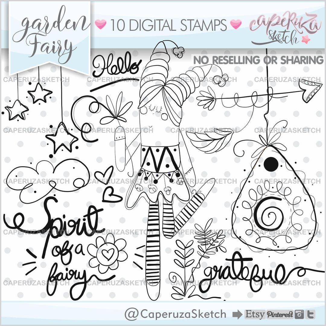 Fairy Stamps, Digital Stamps, Fairy Digistamp, COMMERCIAL USE, Digital ...