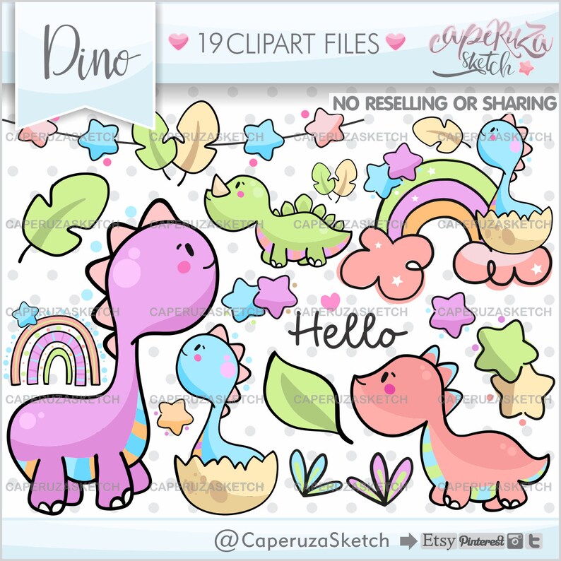 Dino Clipart Dinosaur Clipart Jurassic Animal Clipart - Etsy