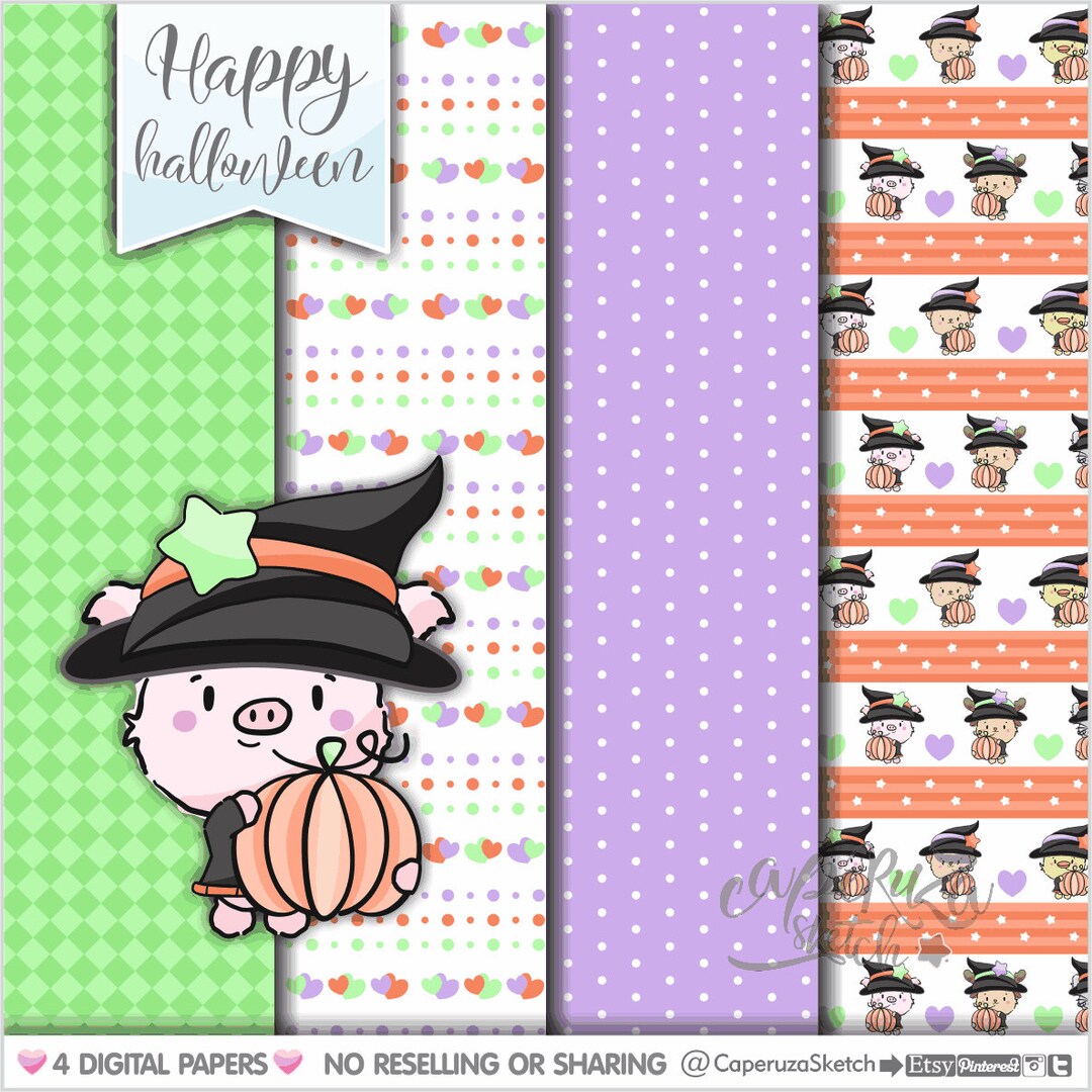 Halloween Digital Paper, Animal Digital Paper, Halloween Decor ...