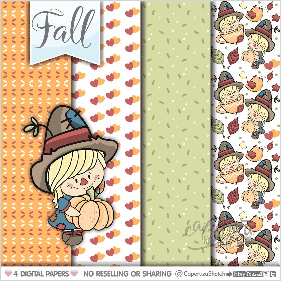 Autumn Digital Paper Autumn Pattern COMMERCIAL USE - Etsy