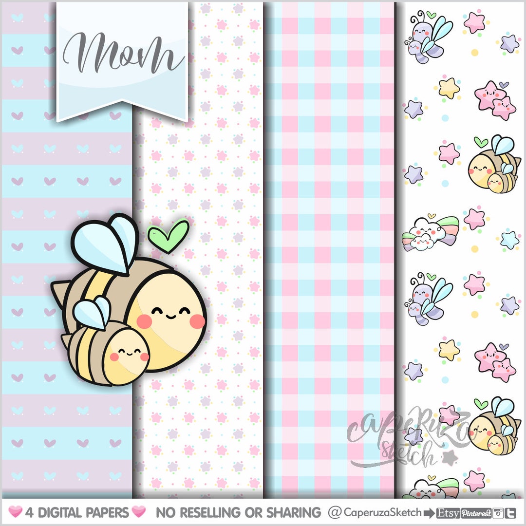Bee Digital Papers, Butterfly Digital Papers, COMMERCIAL USE, Rainbow ...
