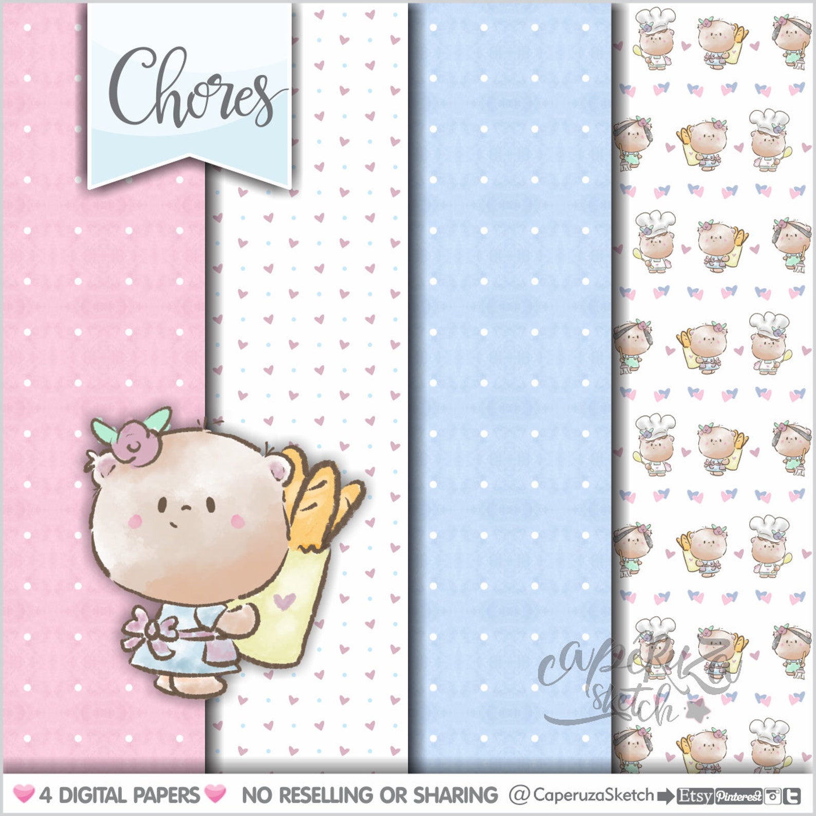 Bear Digital Papers Bear Patterns COMMERCIAL USE Digital - Etsy