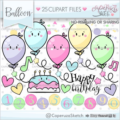Birthday Clipart Birthday Graphics COMMERCIAL USE Birhtday - Etsy