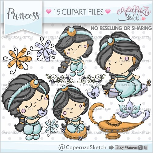 Princess Clip Art Princesses Clipart COMMERCIAL USE Fairy - Etsy