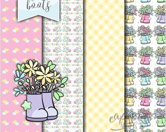 Spring Digital Paper Spring Pattern COMMERCIAL USE Flowers | Etsy