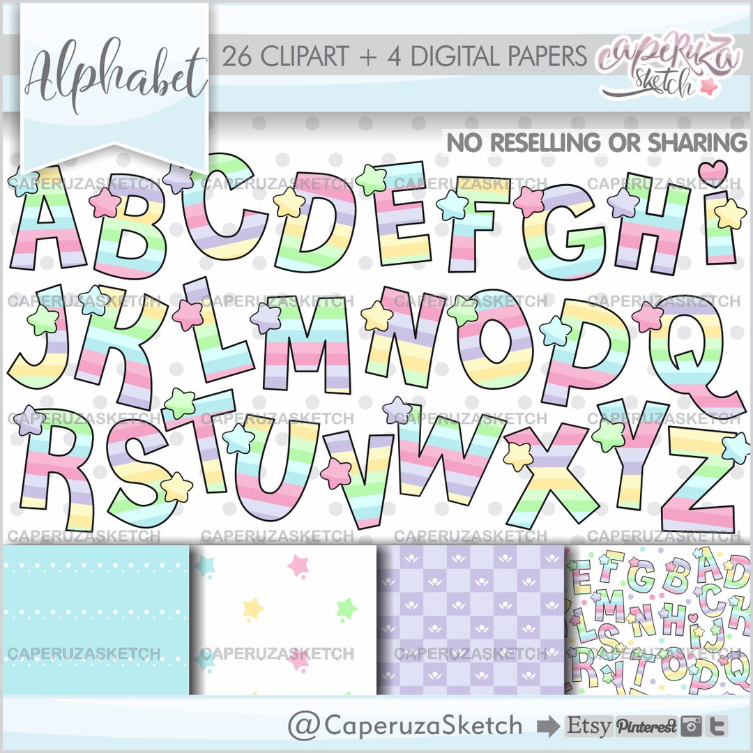 Alphabet Clipart, Alphabet PNG, Alphabet Letters Clipart, Alphabet ...