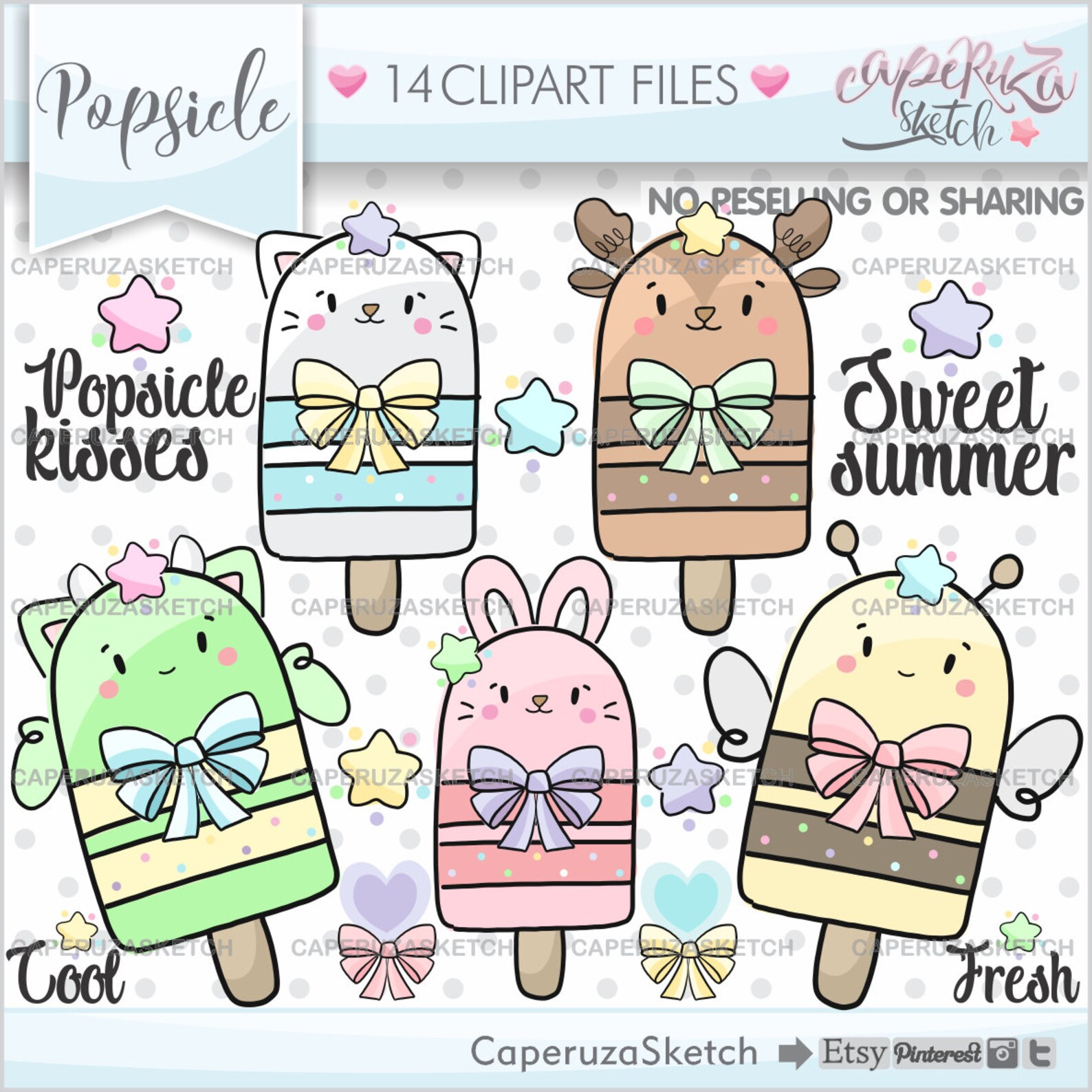 Popsicle Clipart Popsicle Graphics COMMERCIAL USE Summer - Etsy
