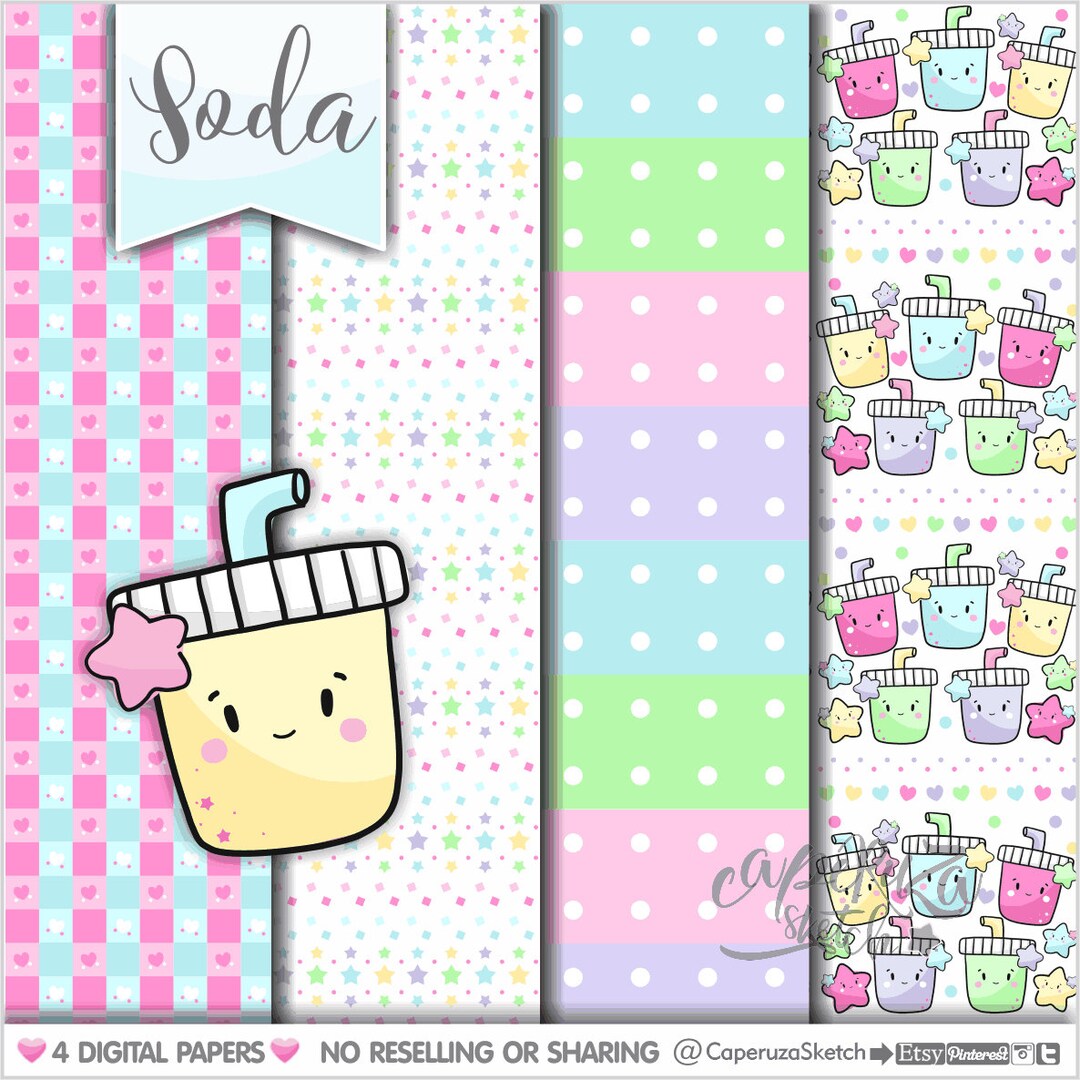 Soda Digital Paper, Soda Pattern, COMMERCIAL USE, Drink Digital Paper ...